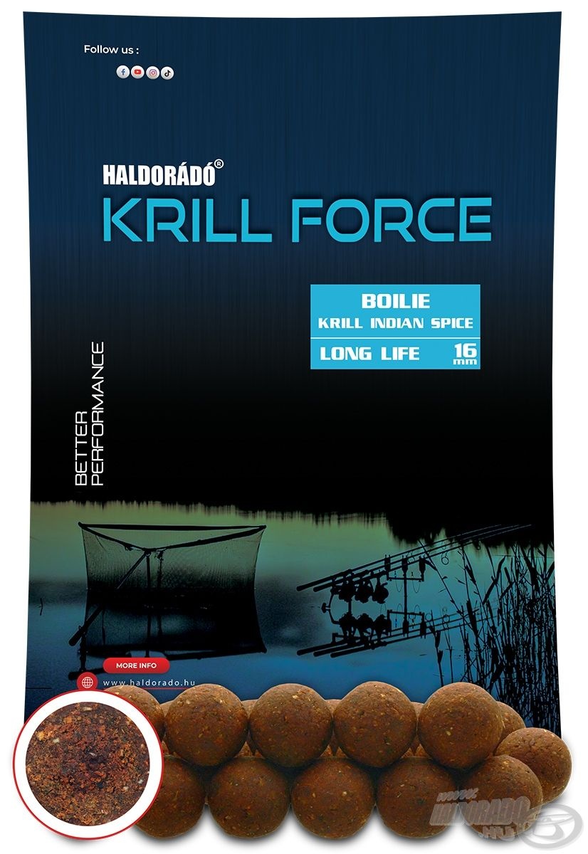 HALDORÁDÓ Krill Force Boilie Long Life 16 mm - Krill Indian Spice ...