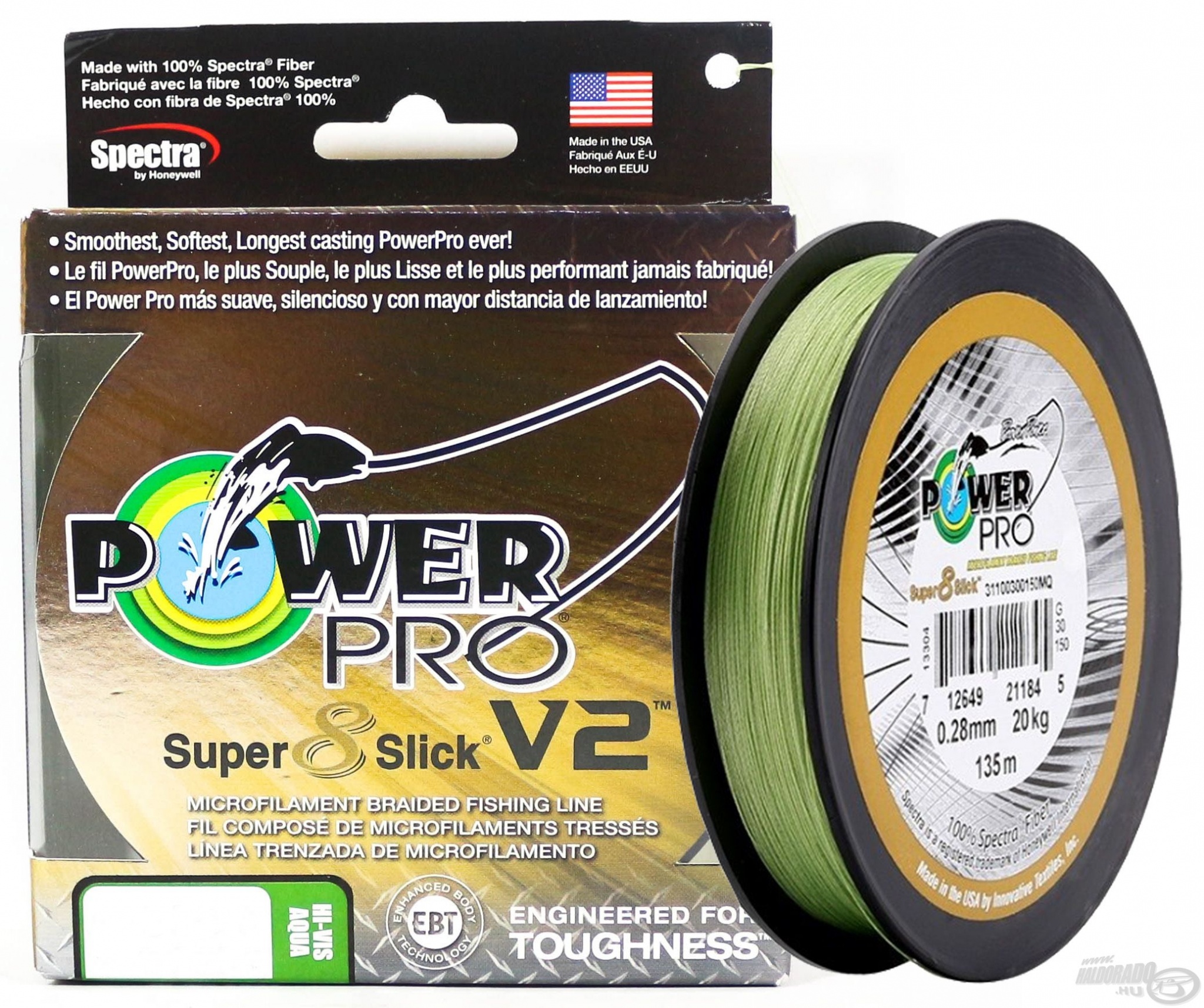 Innovative Textiles Inc. POWER PRO Super8Slick V2 0,19 Hi-Vis Aqua - Haldorádó horgász áruház