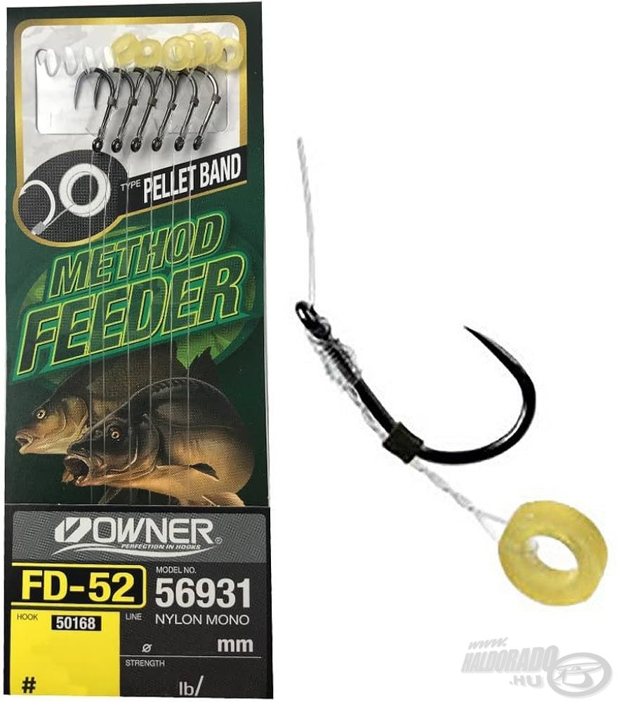 OWNER FD-52 Method Feeder előkötött monofil előke pellet karikával - 16 ...